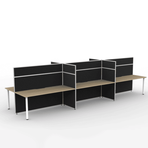 Alto Screen 6 Person Double Desk – Australian Designed Workstation | Dannys
