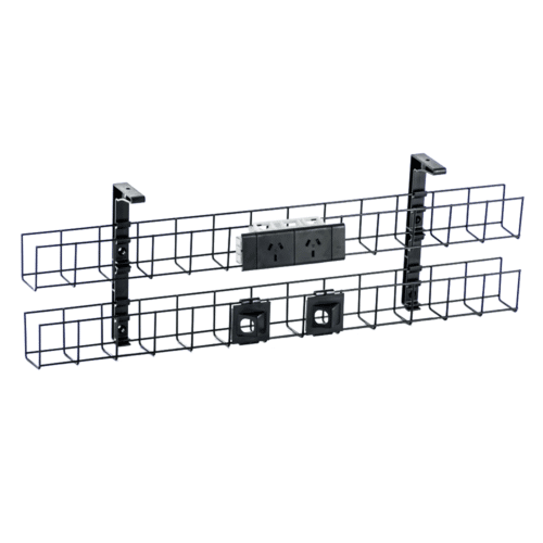 Dual Tier Cable Basket Kits – Streamline Desk Cable Management | Dannys