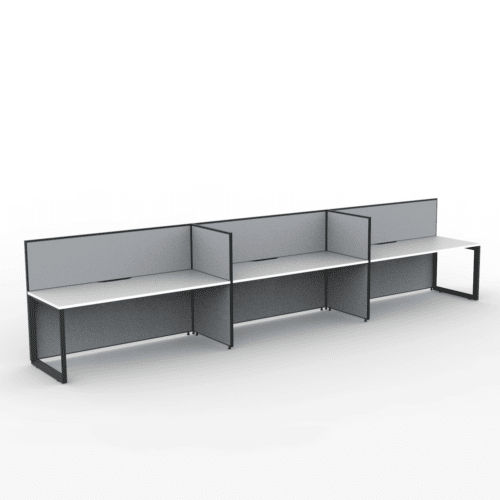 Alto Screen 3 Person Desk with Loop Leg – Customizable Privacy Features ...