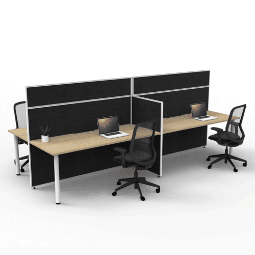 Alto Screen 4 Person Desk – Versatile Office Workstation | Dannys