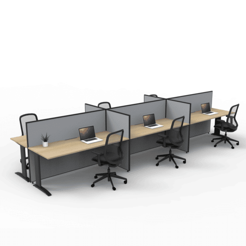 Alto Screen 6 Person Double Desk – Australian Designed Workstation | Dannys
