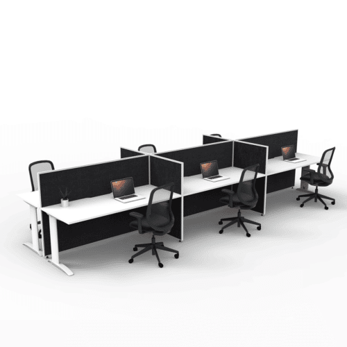 Alto Screen 6 Person Double Desk – Australian Designed Workstation | Dannys